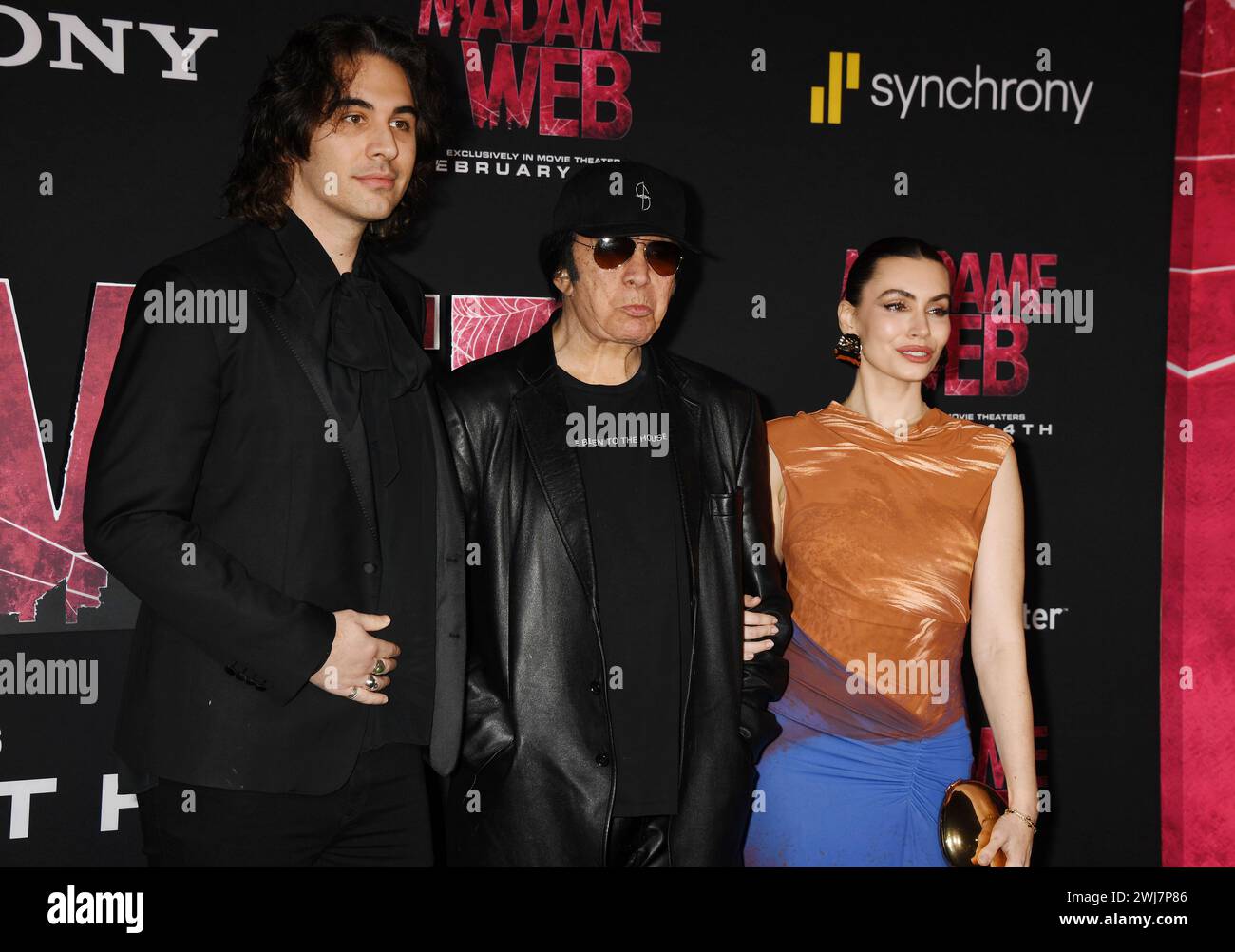 LOS ANGELES, CALIFORNIA - FEBRUARY 12: (L-R) Nick Simmons, Gene Simmons ...