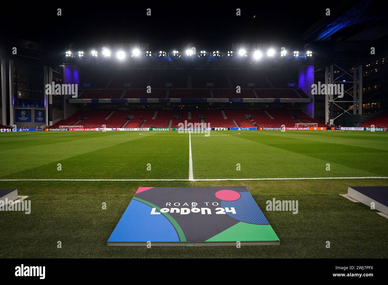 A general view inside the stadium ahead of the UEFA Champions League ...