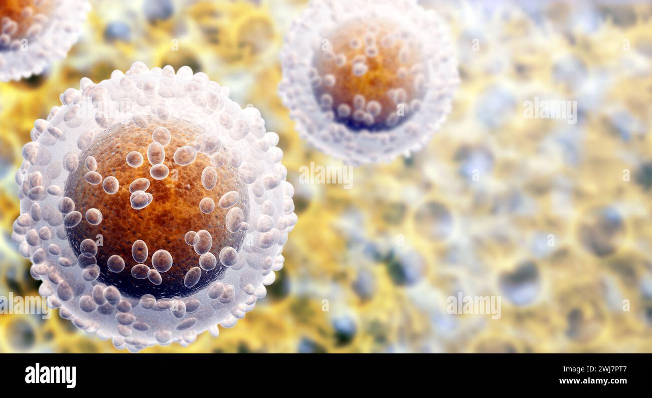 Horizontal or vertical banner with pathogenic bacterias and viruses ...