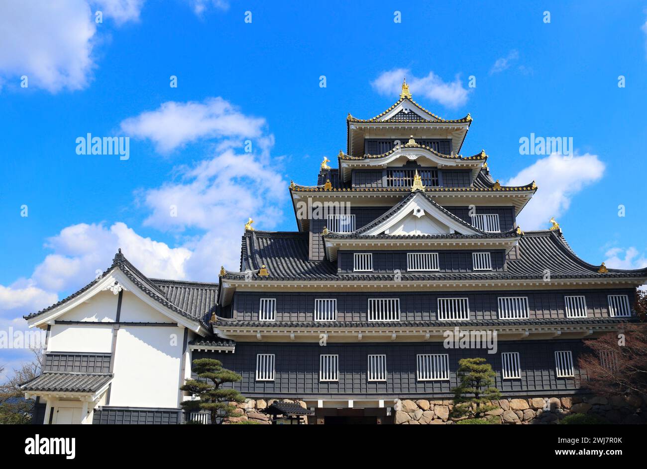 Okayama castle (Black castle), Okayama city, Japan. Famous landmark ...