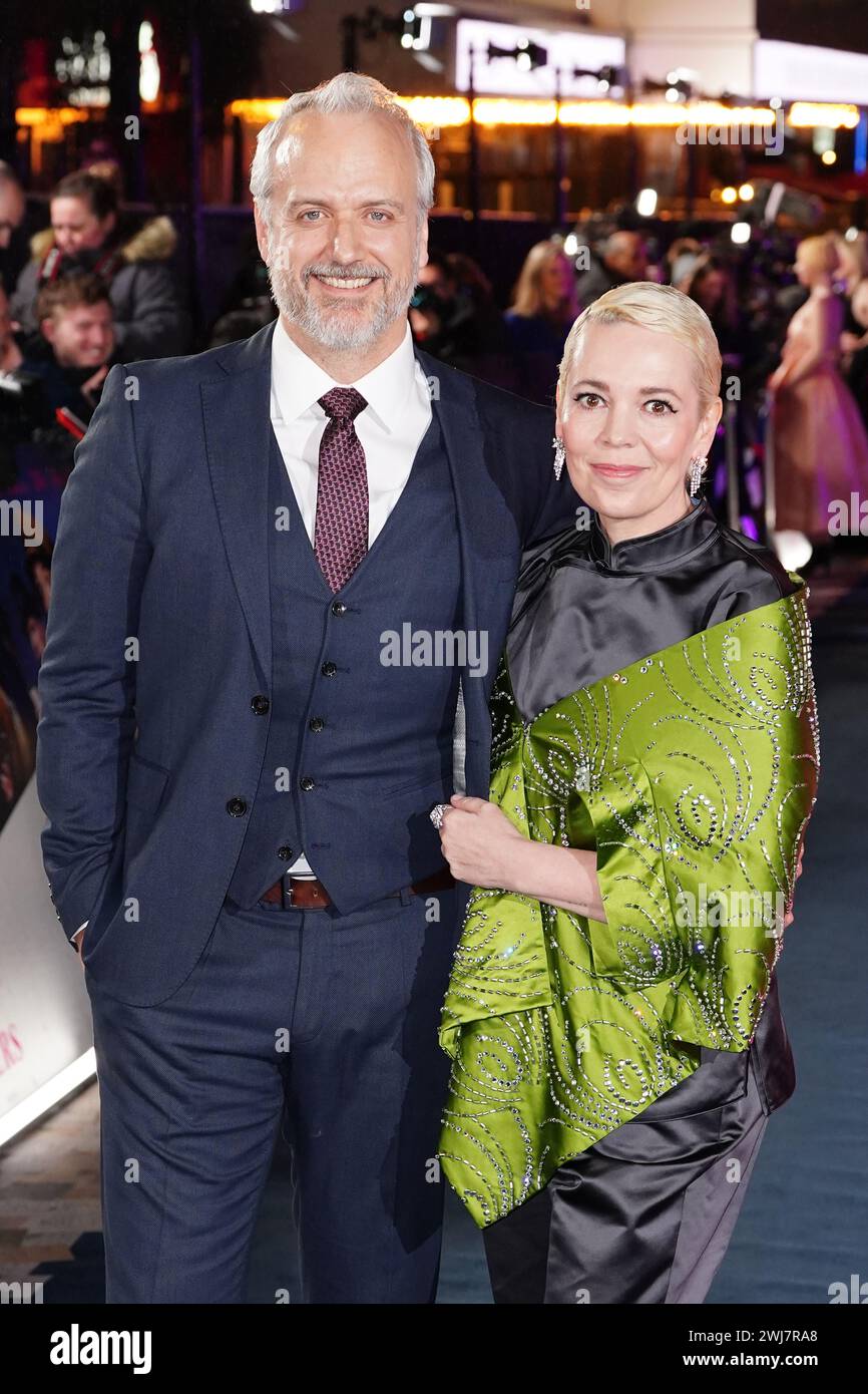 Olivia Colman and husband Ed Sinclair attend the European premiere of ...