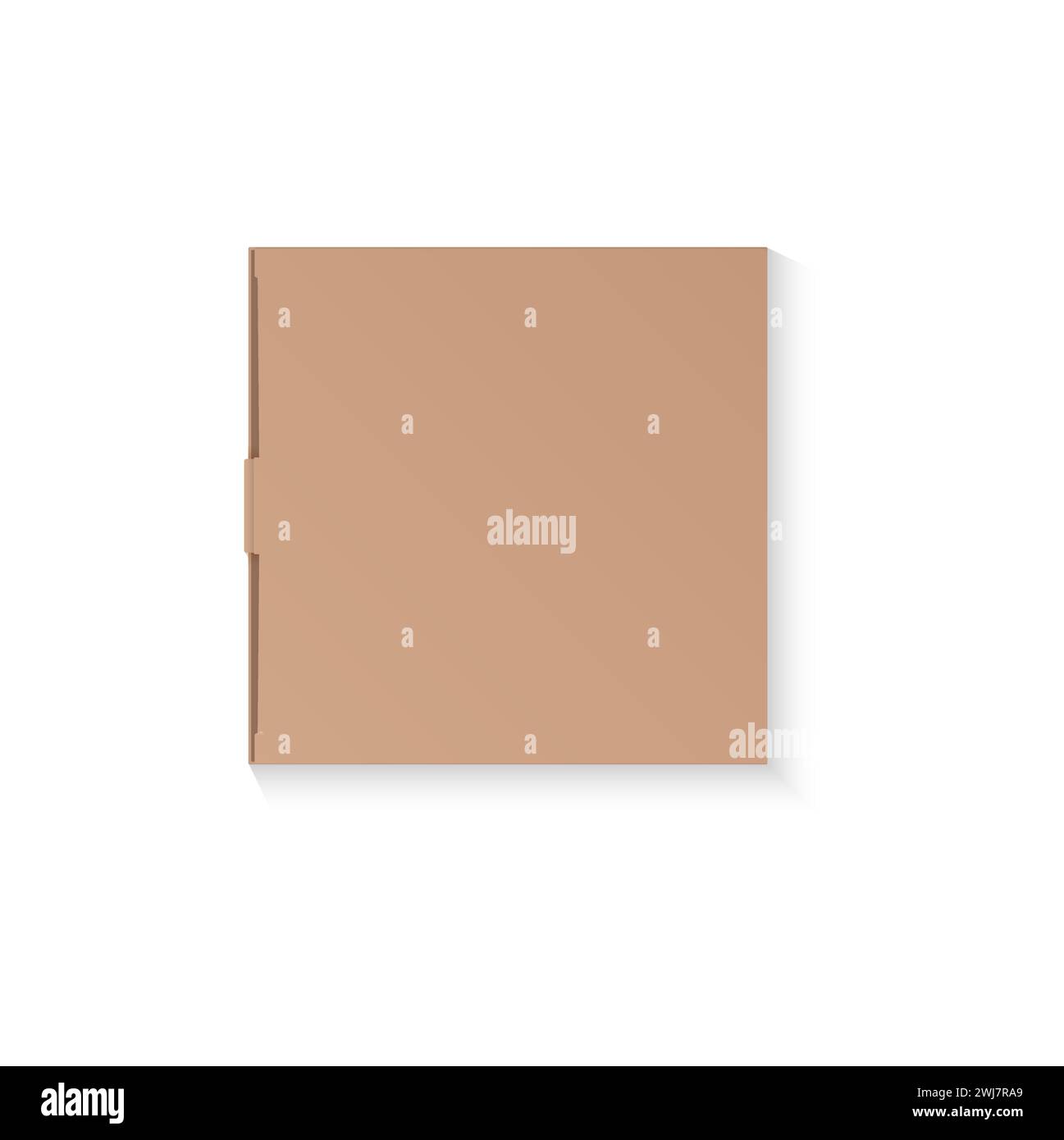 Cardboard box of square shape, top view of carton parcel package vector ...