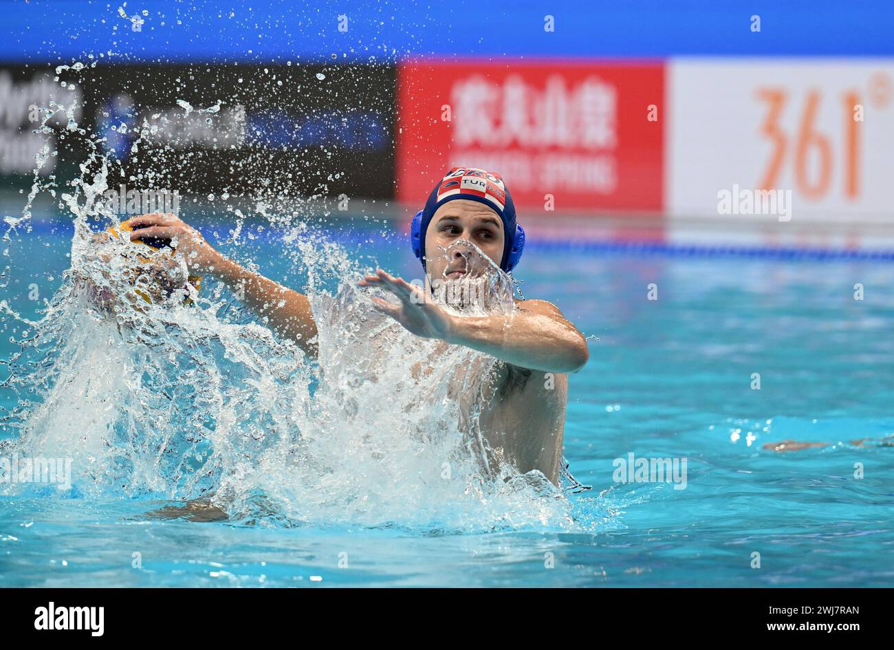 Doha, Qatar. 14th Feb, 2024. Loren Fatovic of Croatia shoots during the ...