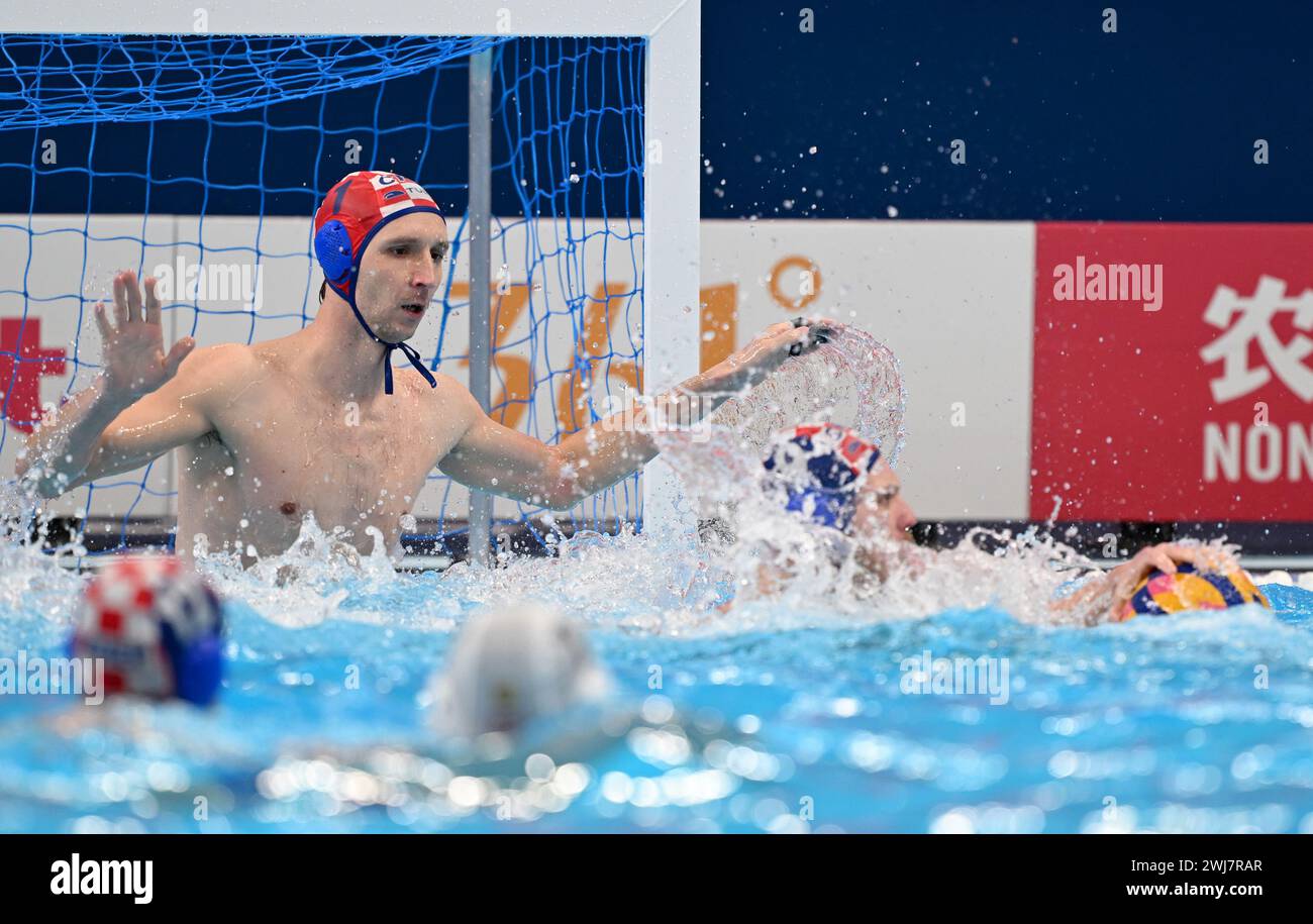 Doha, Qatar. 13th Feb, 2024. Goalkeeper of Croatia Marko Bijac in ...