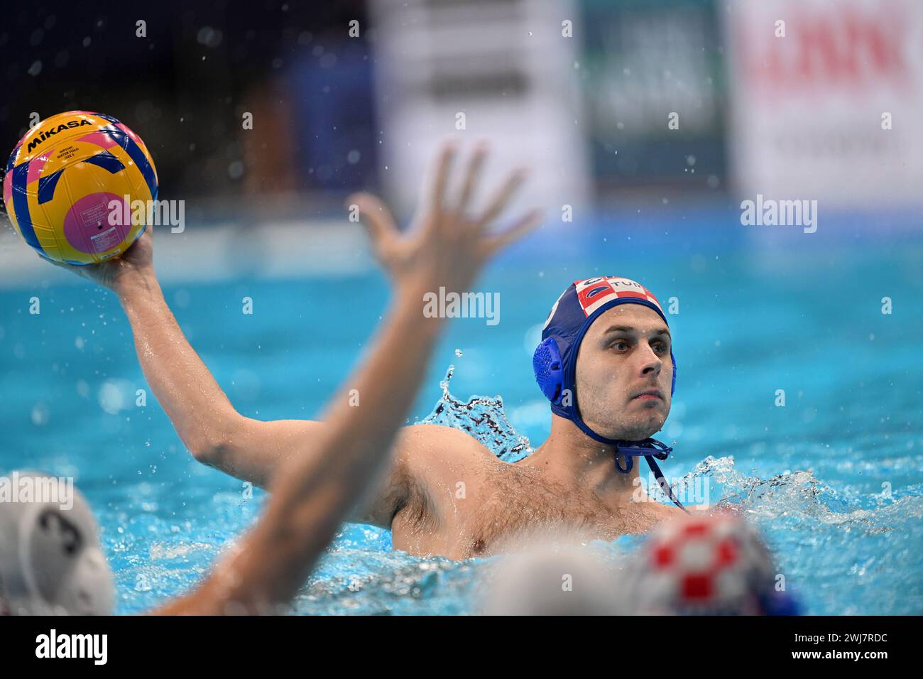 Loren Fatovic of Croatia controls the ball during the Men's Water Polo ...