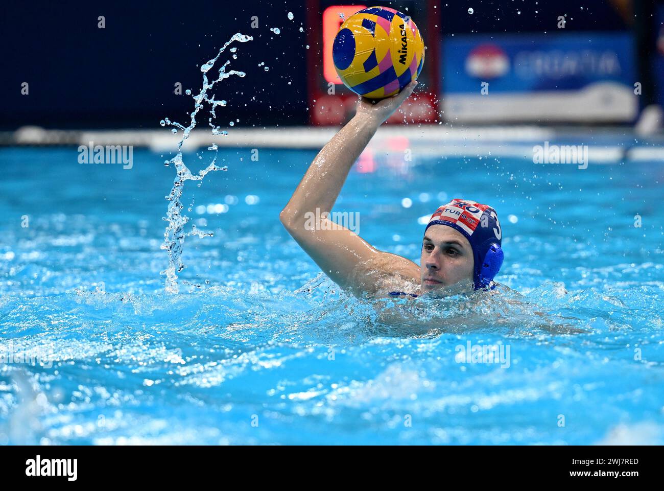 Doha, Qatar. 14th Feb, 2024. Loren Fatovic of Croatia in action during ...