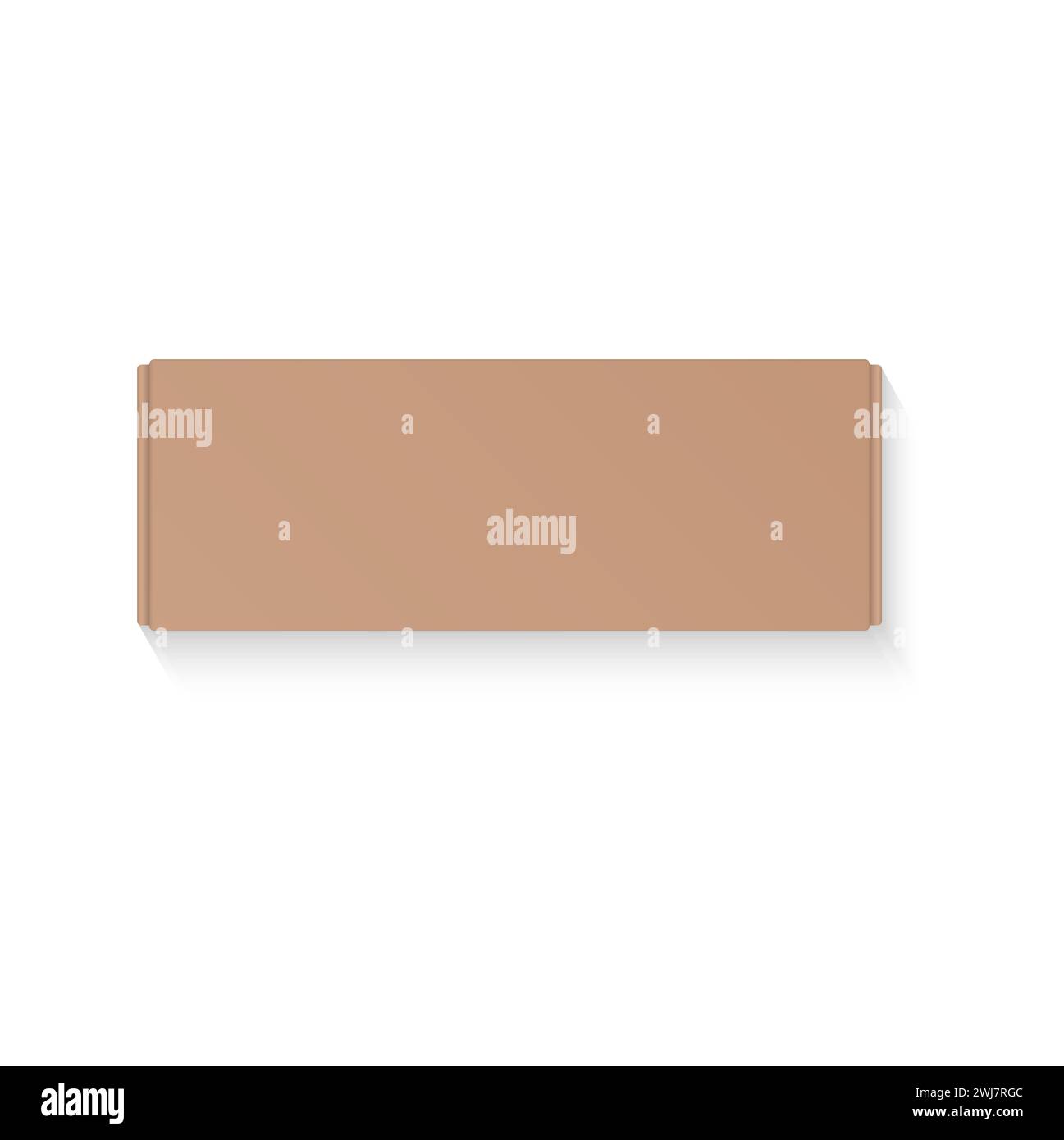 Cardboard box of rectangular shape, top view of closed parcel vector ...