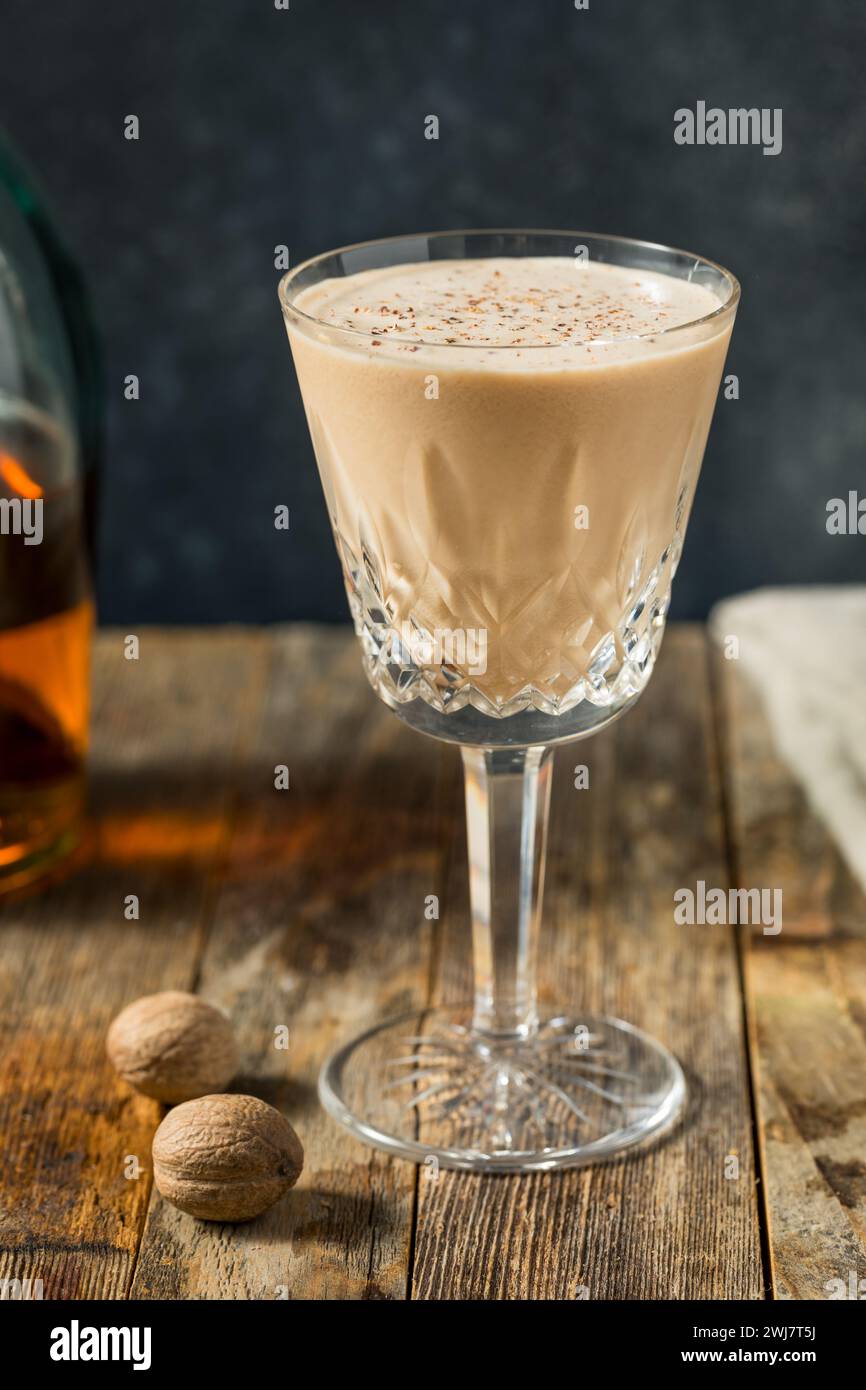 Boozy Cold Brandy Alexander Cocktail with Nutmeg Stock Photo - Alamy