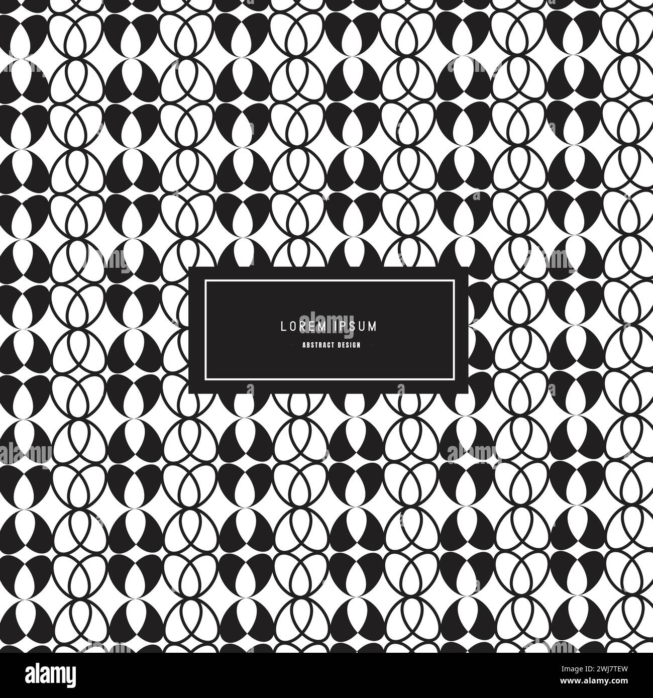 Cover template design with black and white geometric pattern. Seamless background Stock Vector ...