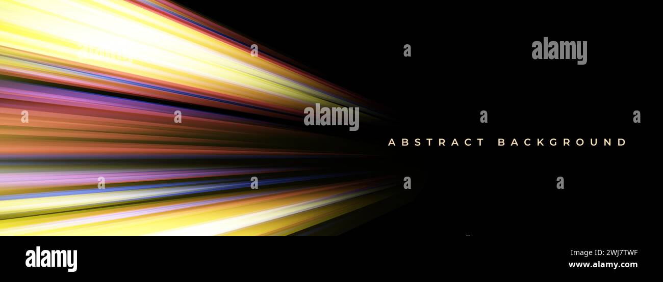 Vector black abstract wide background with multicolored glowing high ...