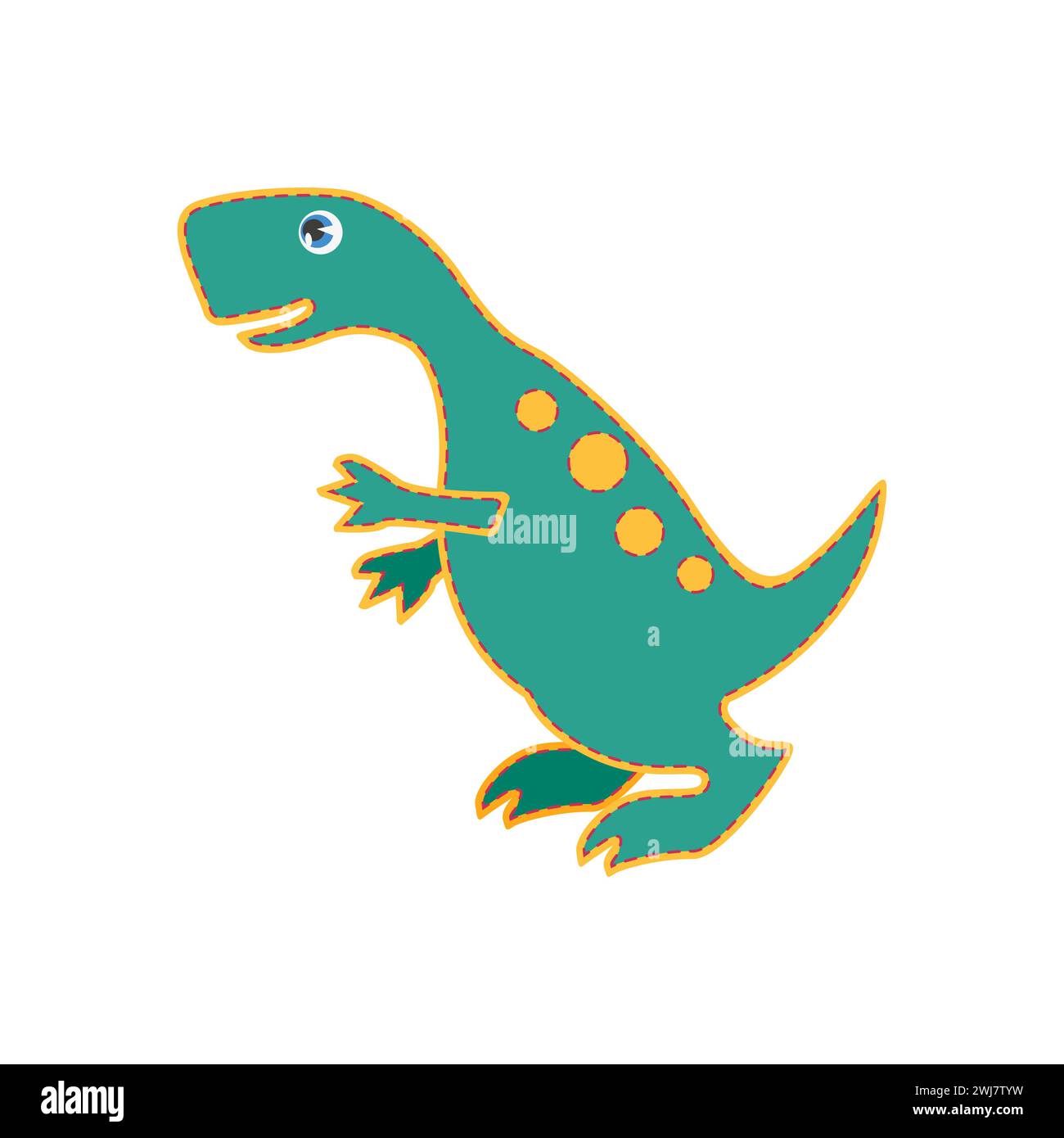 Cute abstract tyrannosaurus object, patch of dinosaur predator ...