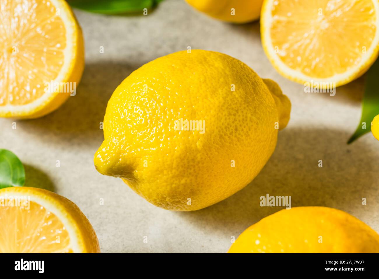 Organic Raw Yellow Seedless Lemons in a Bunch Stock Photo - Alamy