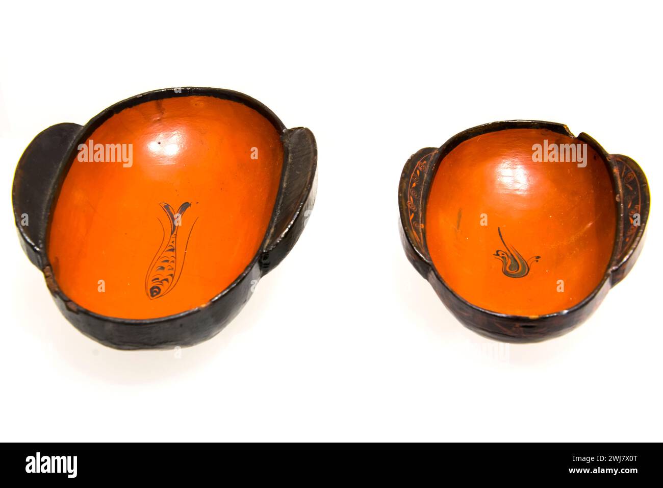 SZEGED, HUNGARY - AUGUST 27. 2023: Ear cup painted with fish pattern ...