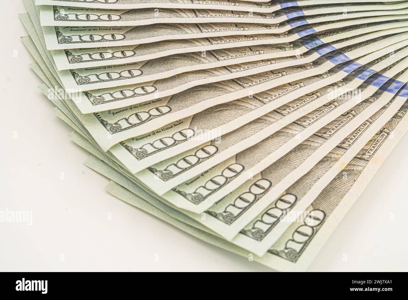 100 dollar bills fanned hi-res stock photography and images - Alamy