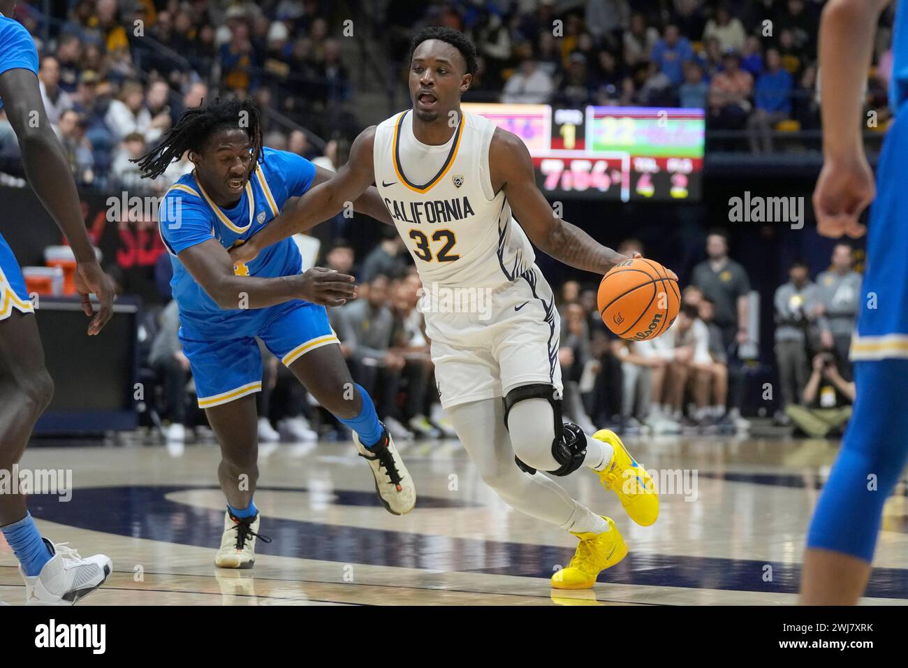 California guard Jalen Celestine (32) drives to the basket against UCLA ...