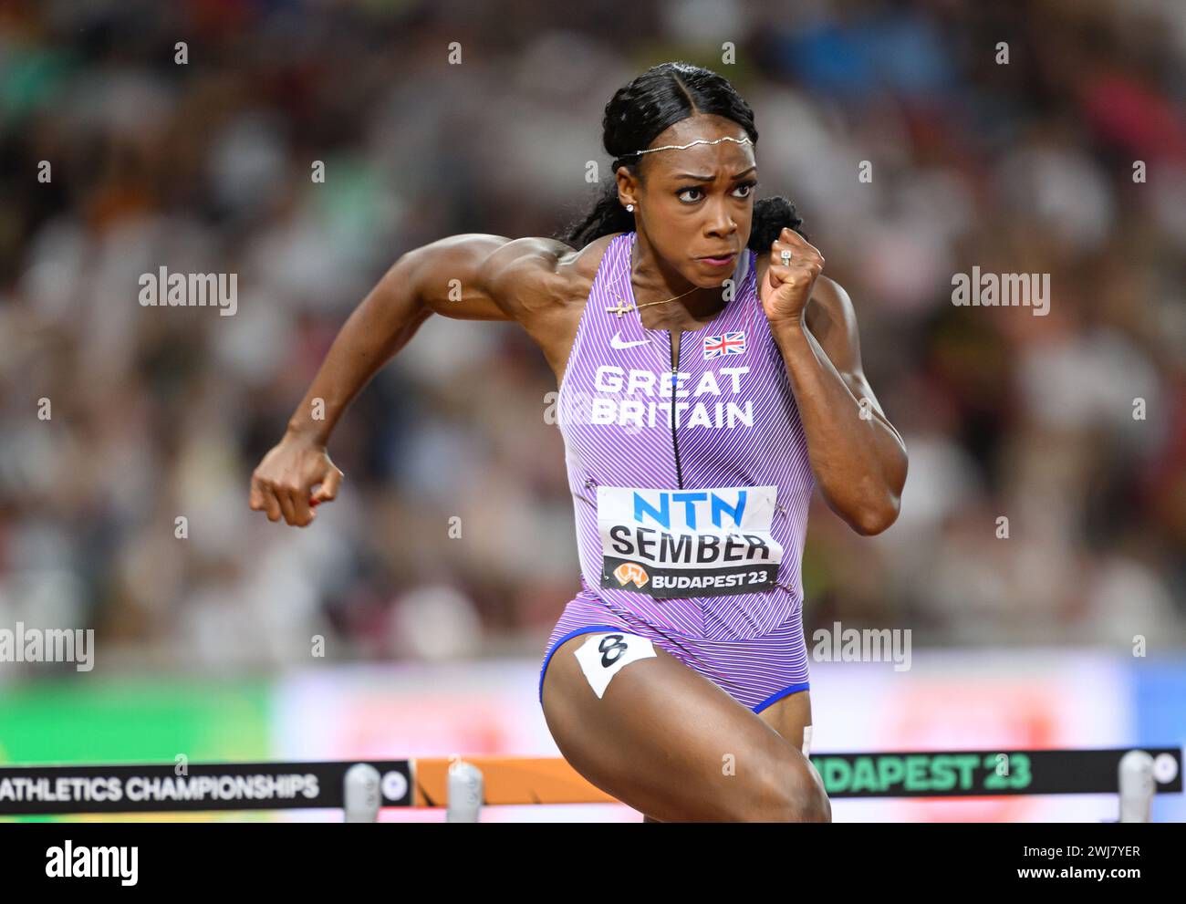 Cindy SEMBER participating in the 100 meters hurdles at the World ...