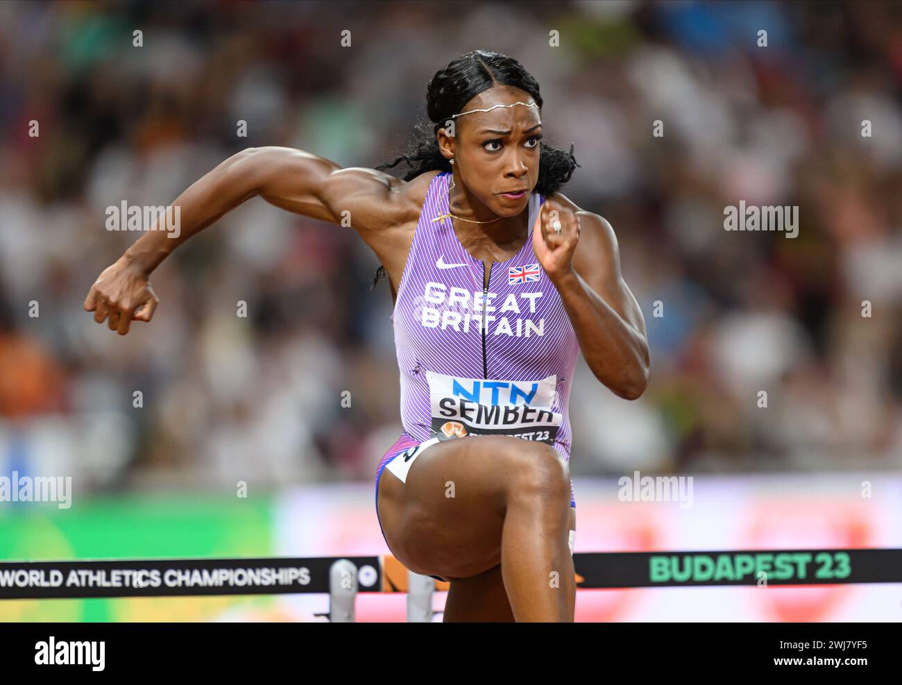 Cindy SEMBER participating in the 100 meters hurdles at the World ...