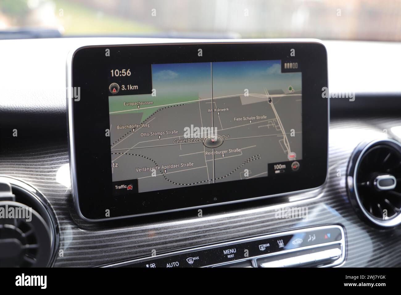 a modern navigation system in a car Stock Photo - Alamy