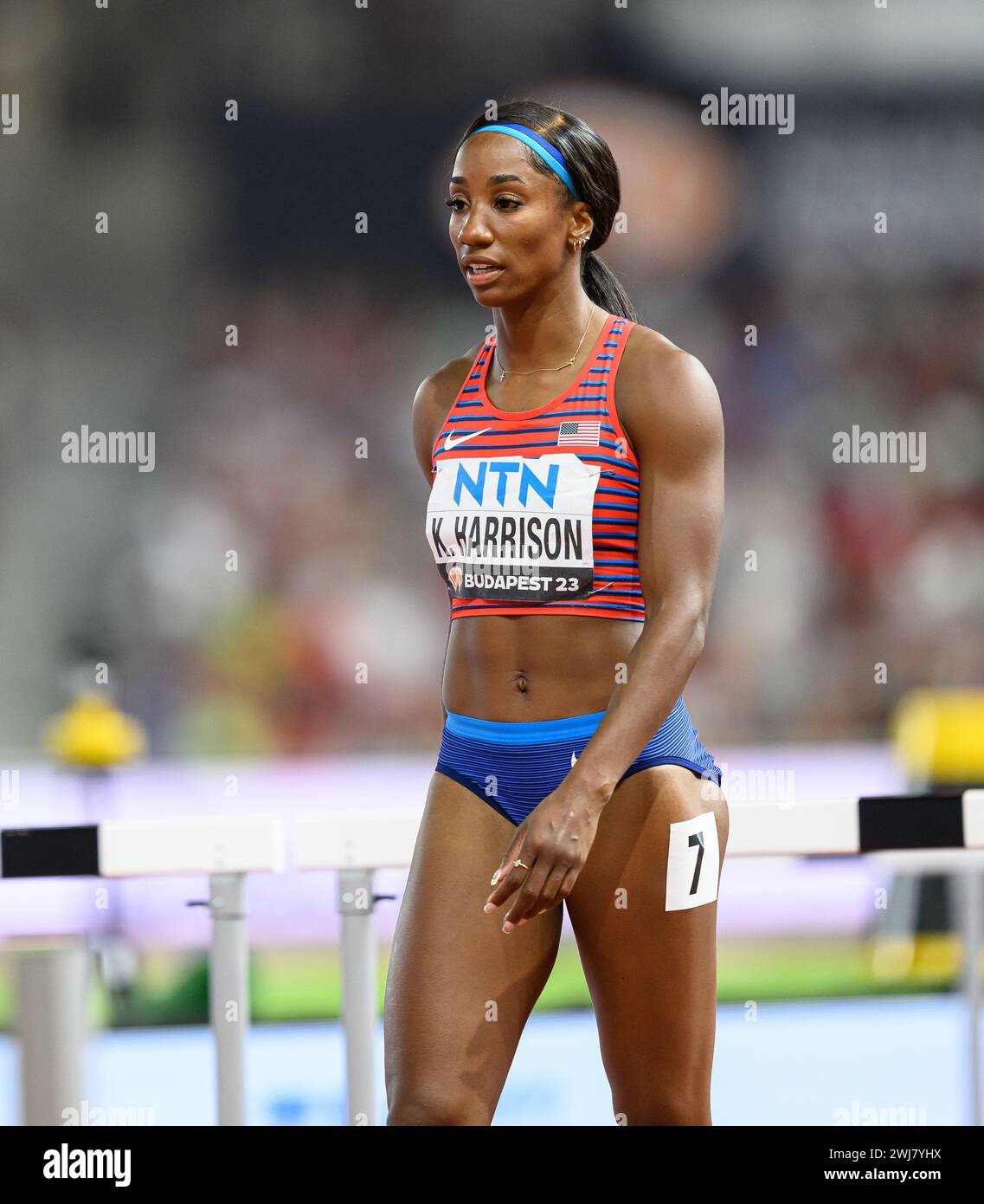 Kendra HARRISON participating in the 100 meters hurdles at the World ...