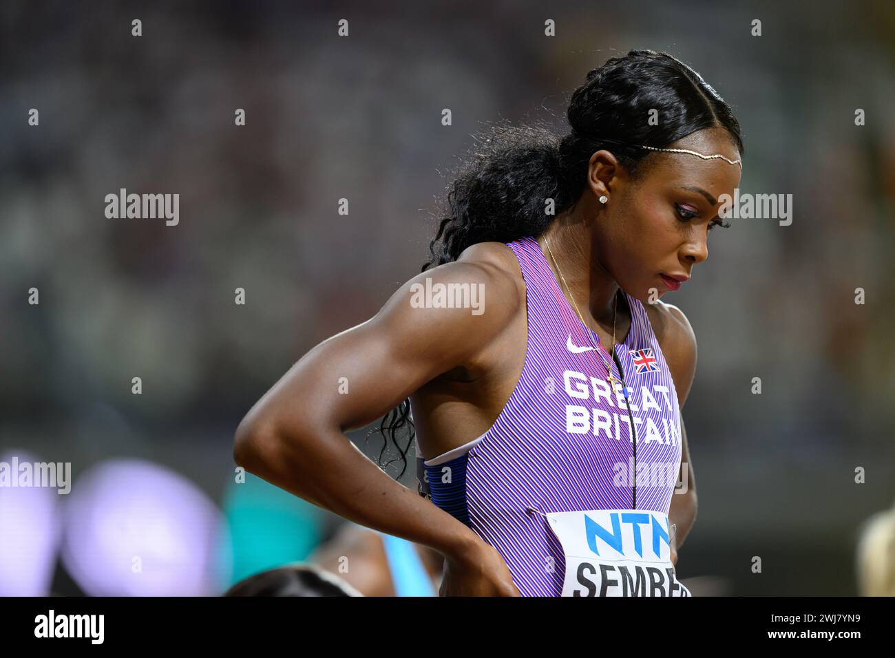 Cindy SEMBER participating in the 100 meters hurdles at the World ...