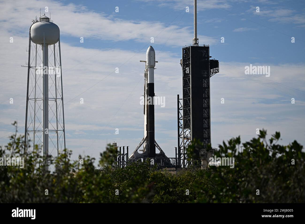 A SpaceX Falcon 9 rocket is being prepared to launch the Intuitive Machines' IM-1 Lunar Lander ...