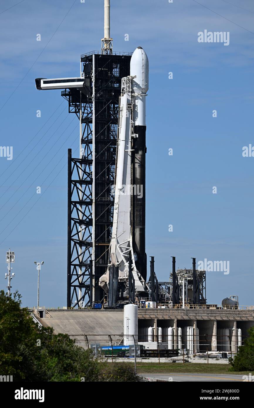 A SpaceX Falcon 9 rocket is being prepared to launch the Intuitive Machines' IM-1 Lunar Lander ...