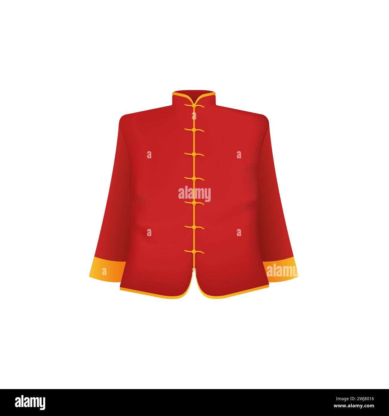 Red chinese national costume. Oriental festive clothing with gold ...