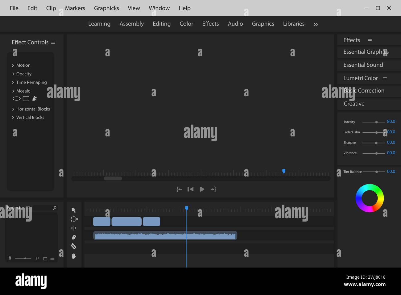 Graphic design screen. Application program for drawing toolbar Stock ...