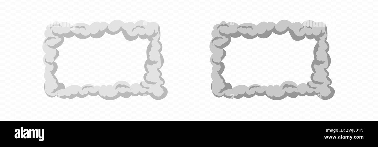 Smoke cartoon vector picture frame . Comic smoke dust border Stock ...
