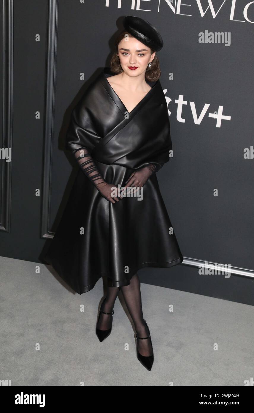 February 12, 2024, New York, New York, USA: Actor MAISIE WILLIAMS seen ...