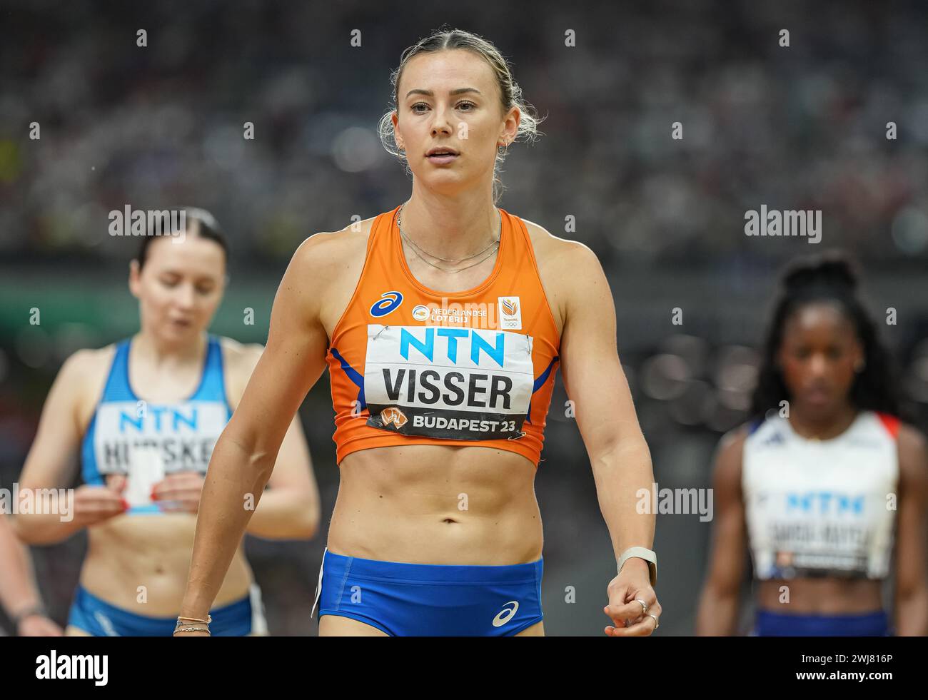 Nadine VISSER participating in the 100 meters hurdles at the World Athletics Championships in ...