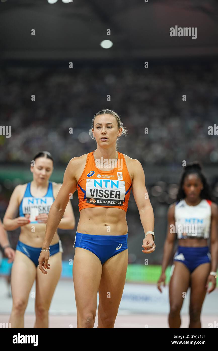 Nadine VISSER participating in the 100 meters hurdles at the World Athletics Championships in ...