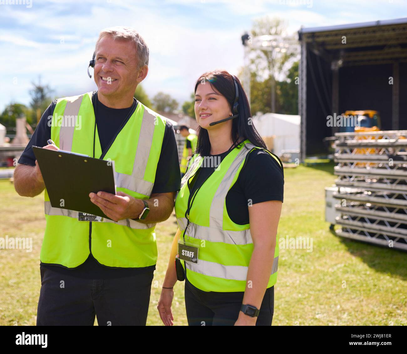 Production team stage set up hi-res stock photography and images - Alamy