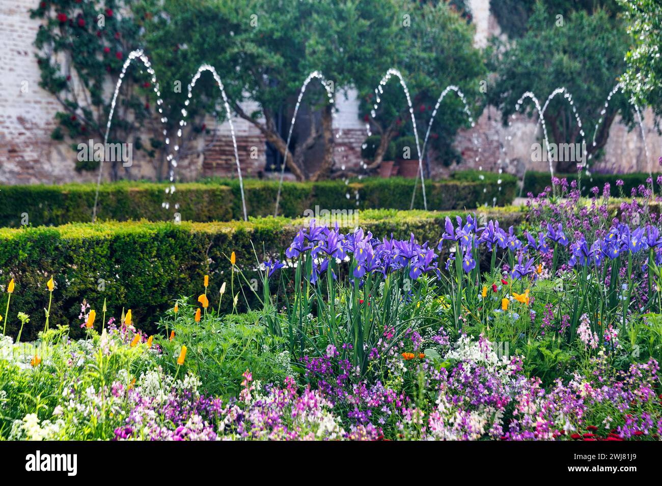 Splendour of flowers in spring, historic gardens, water features ...