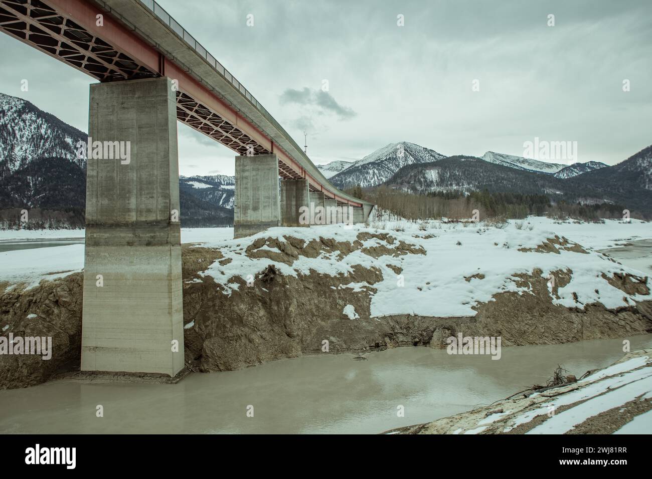 Low water level at the Sylvenstein reservoir in 2015, Fall, Upper ...