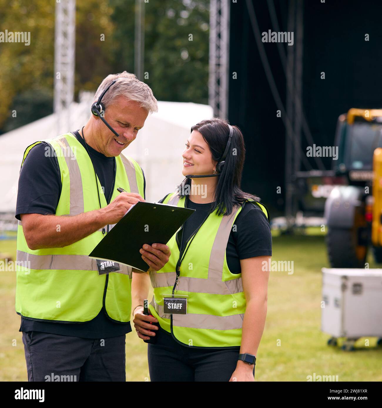 Production team stage set up hi-res stock photography and images - Alamy