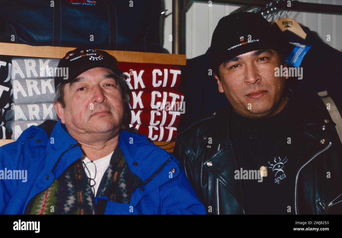 Graham Greene and Eric Schweig at a photo op for "Skins" during the ...