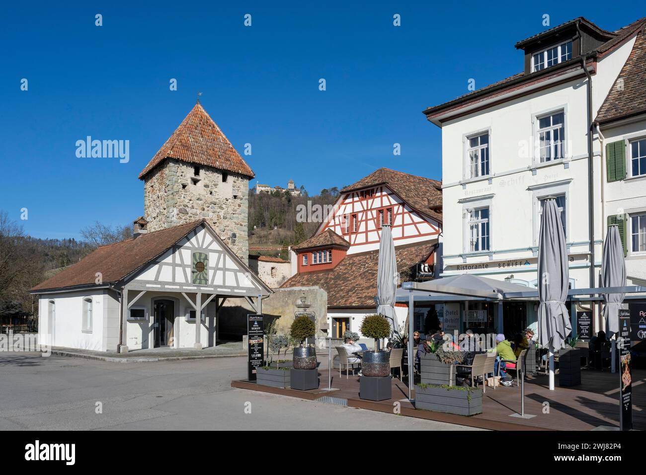 The Hexenturm, in the historic old town of Stein am Rhein, used as a ...