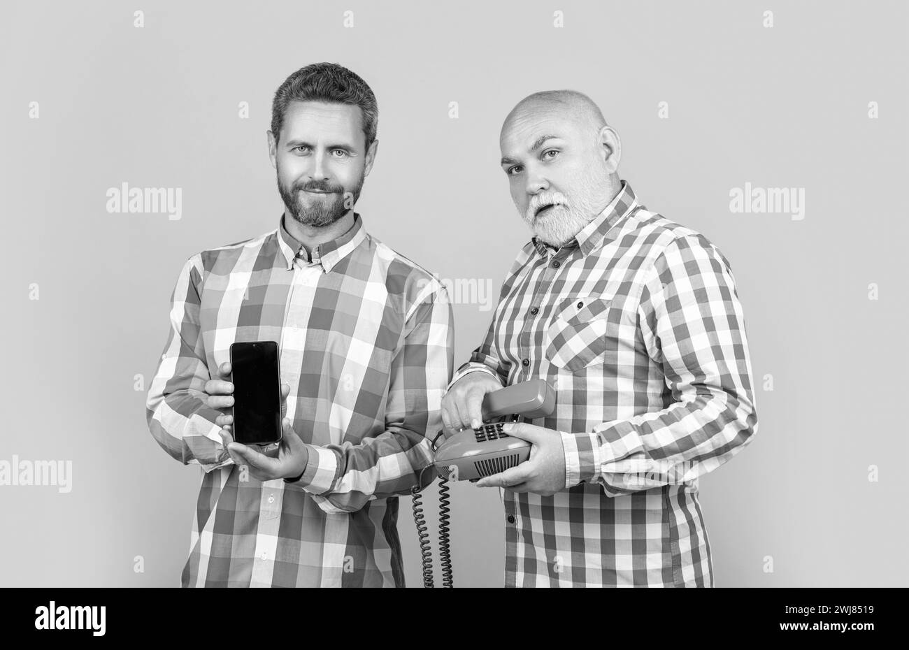 Old vs modern technology Black and White Stock Photos & Images - Alamy