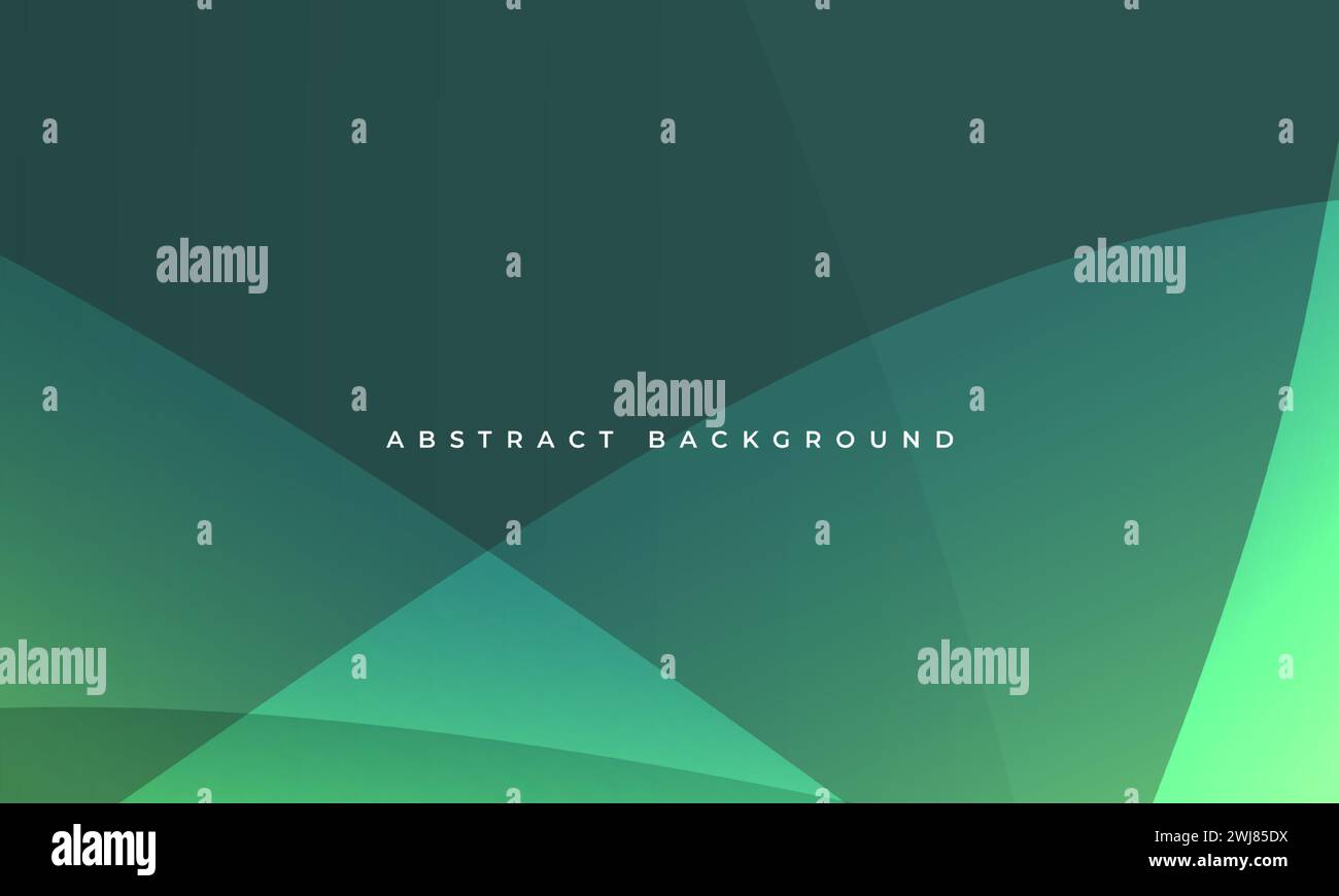 Abstract green minimal background with dynamic wave shapes. Vector ...