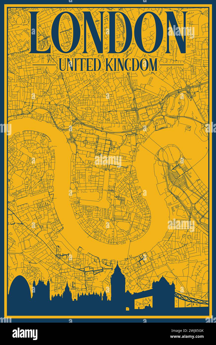 London skyline outline sketch hi-res stock photography and images - Alamy