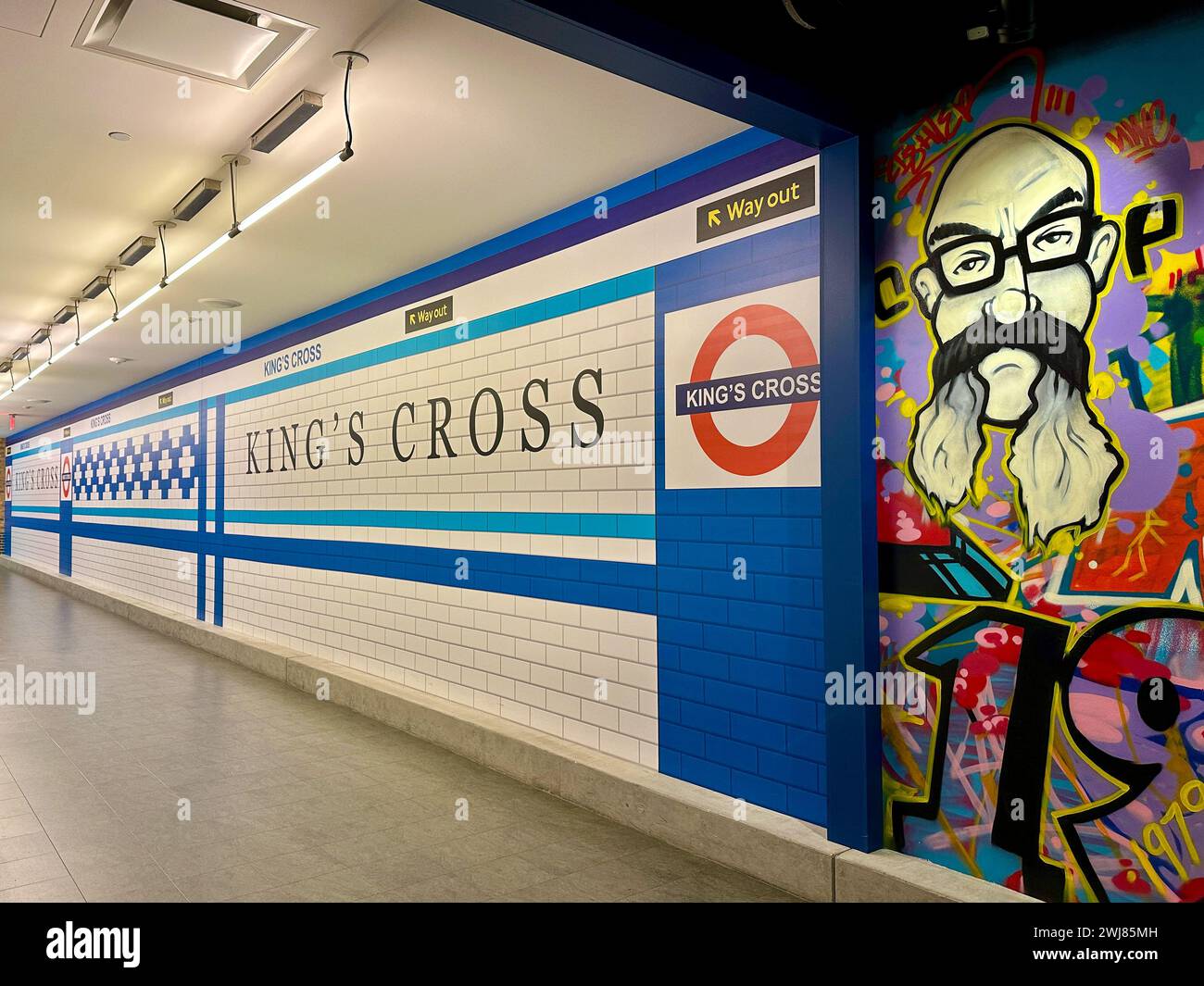 Hallway with graffiti and King's Cross at Epic Systems on August 4 ...