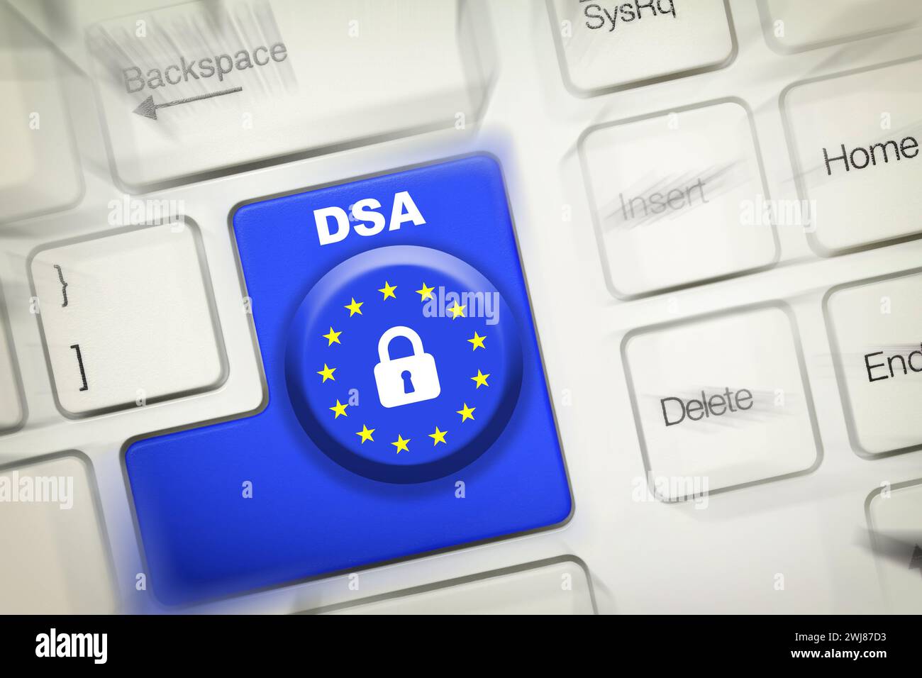 Digital services act (DSA) concept: enter key on computer keyboard with ... Digital services act (DSA) concept: enter key on computer keyboard with ...
