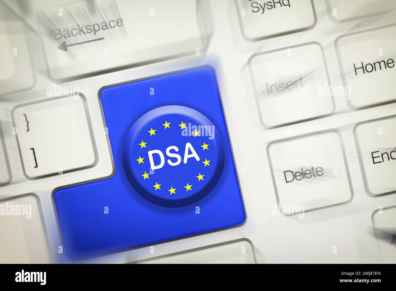Digital services act (DSA) concept: enter key on computer keyboard with ... Digital services act (DSA) concept: enter key on computer keyboard with ...