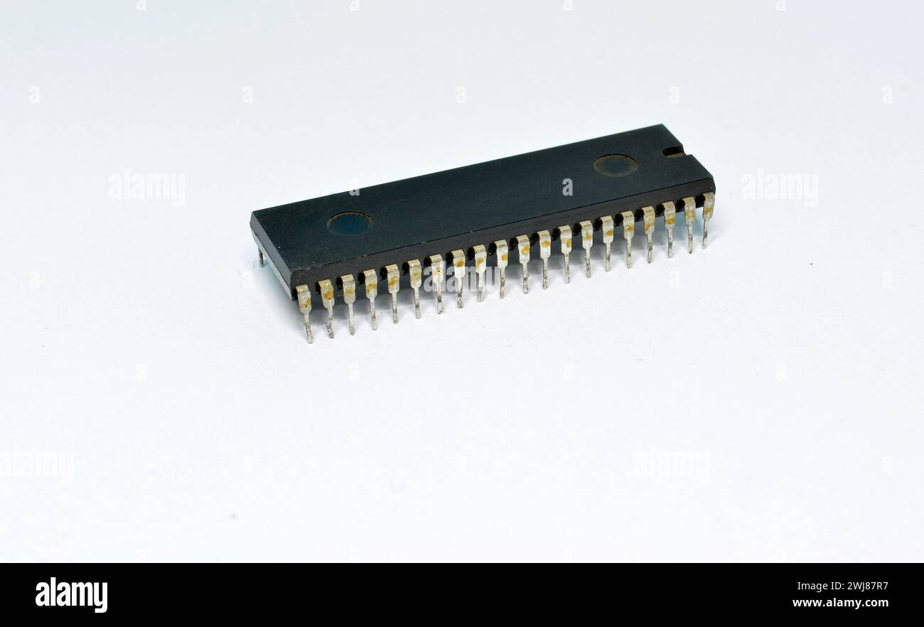 Vintage Microcontroller isolated on white background Stock Photo - Alamy