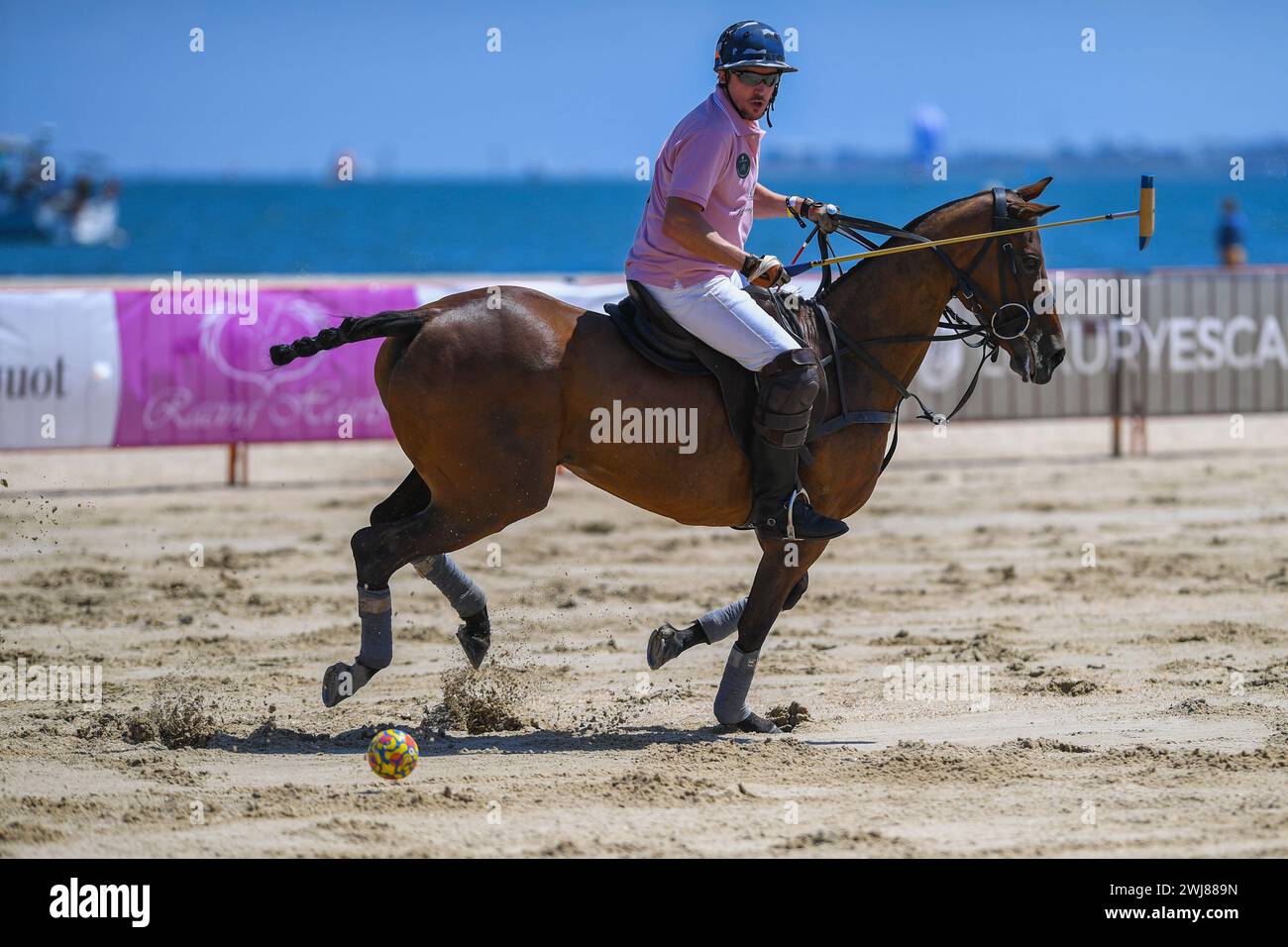 Polo player Sacha Caller (centre) from Whispering Angel team is seen in ...