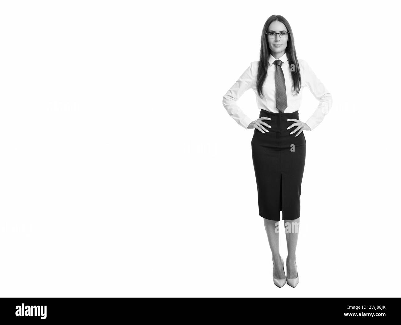business woman in studio, advertisement. business woman on background ...