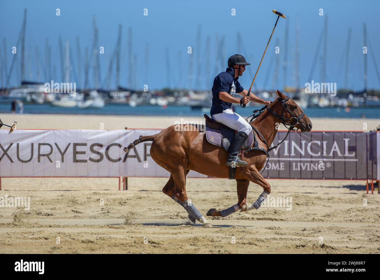 Australian polo player Jordan Lamaison from Captain Baxter team is seen ...