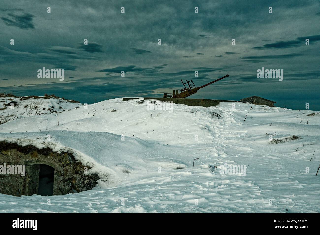 Skrolsvik, fort built by Nazi German Wehrmacht 1941, now ruins, museum ...