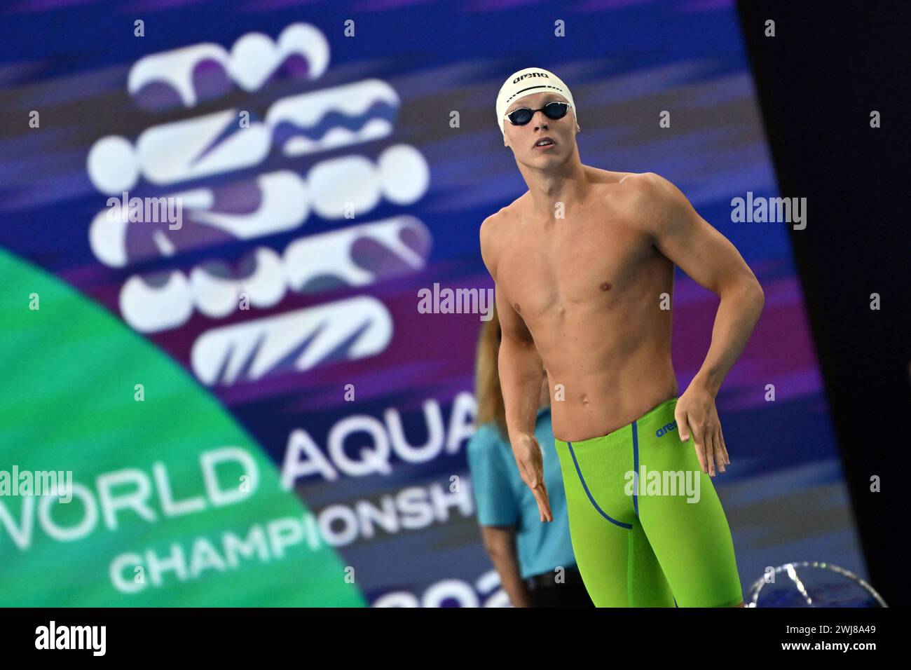 Doha, Qat. 13th Feb, 2024. Matt Sates from RSA during World Aquatics ...